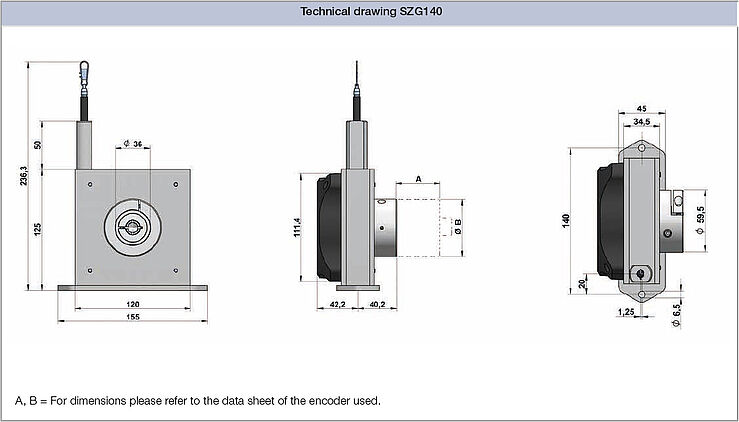 Draw-wire system Robust Line SZG140